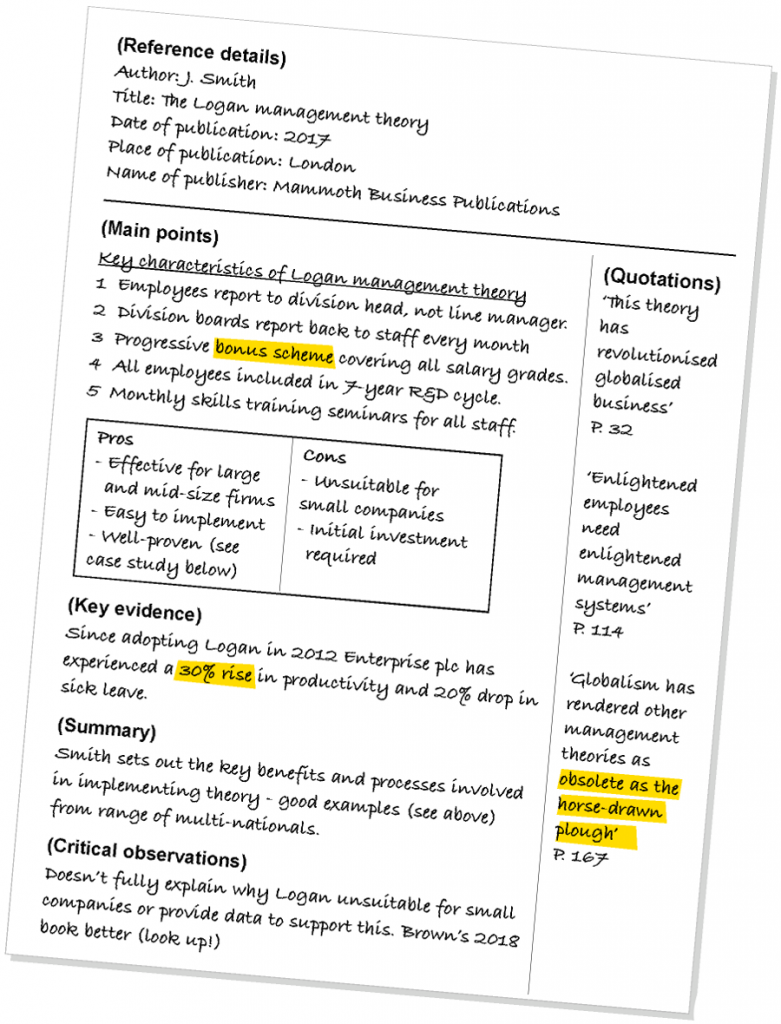 What a page of notes might look like - Ask The Elephant
